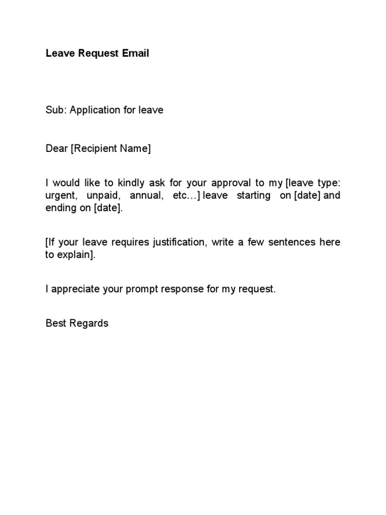 Leave Request Email 04 | PDF