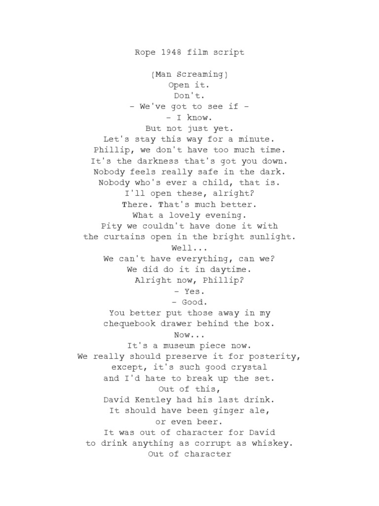 Rope 1948 Full Script PDF | PDF