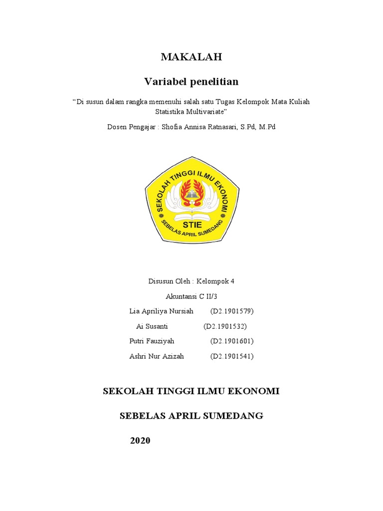 Makalah Variabel Penelitian | PDF