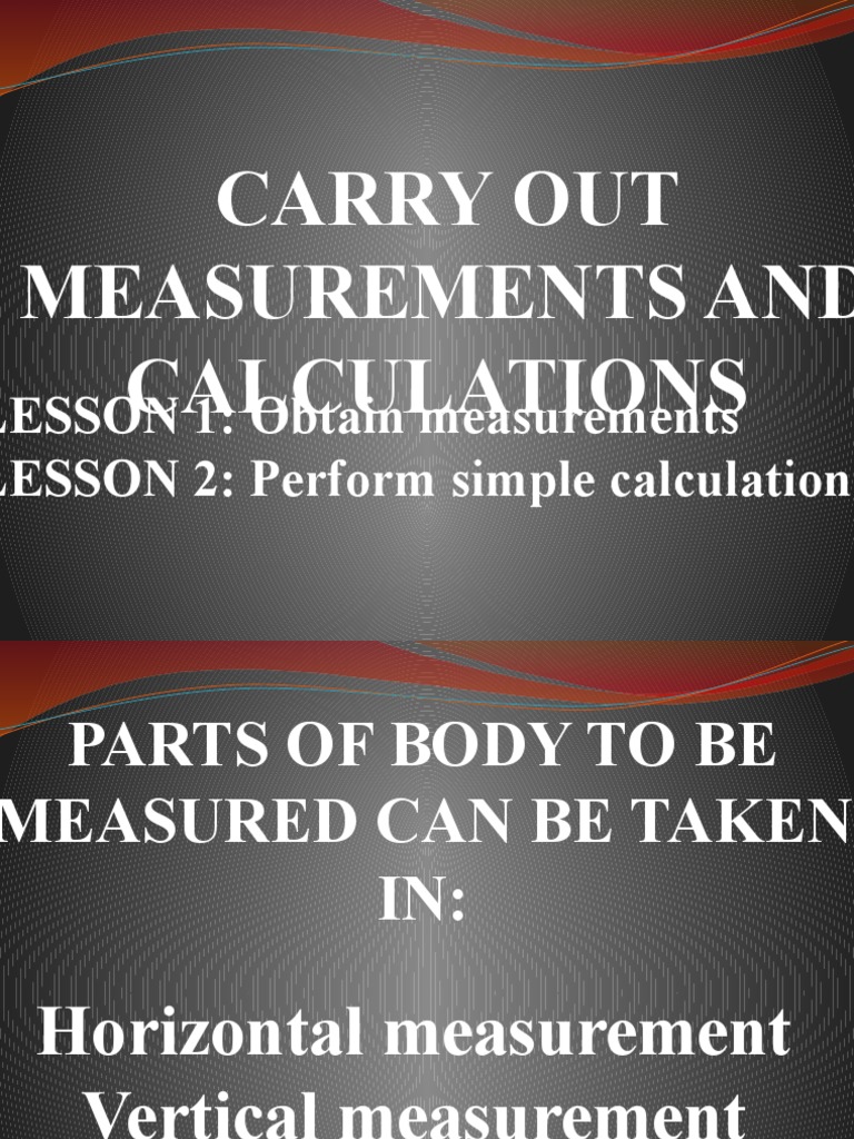 Carry Out Measurements and Calculations | PDF