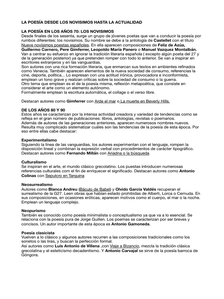 Tema 8 | PDF | Literatura española | Poesía