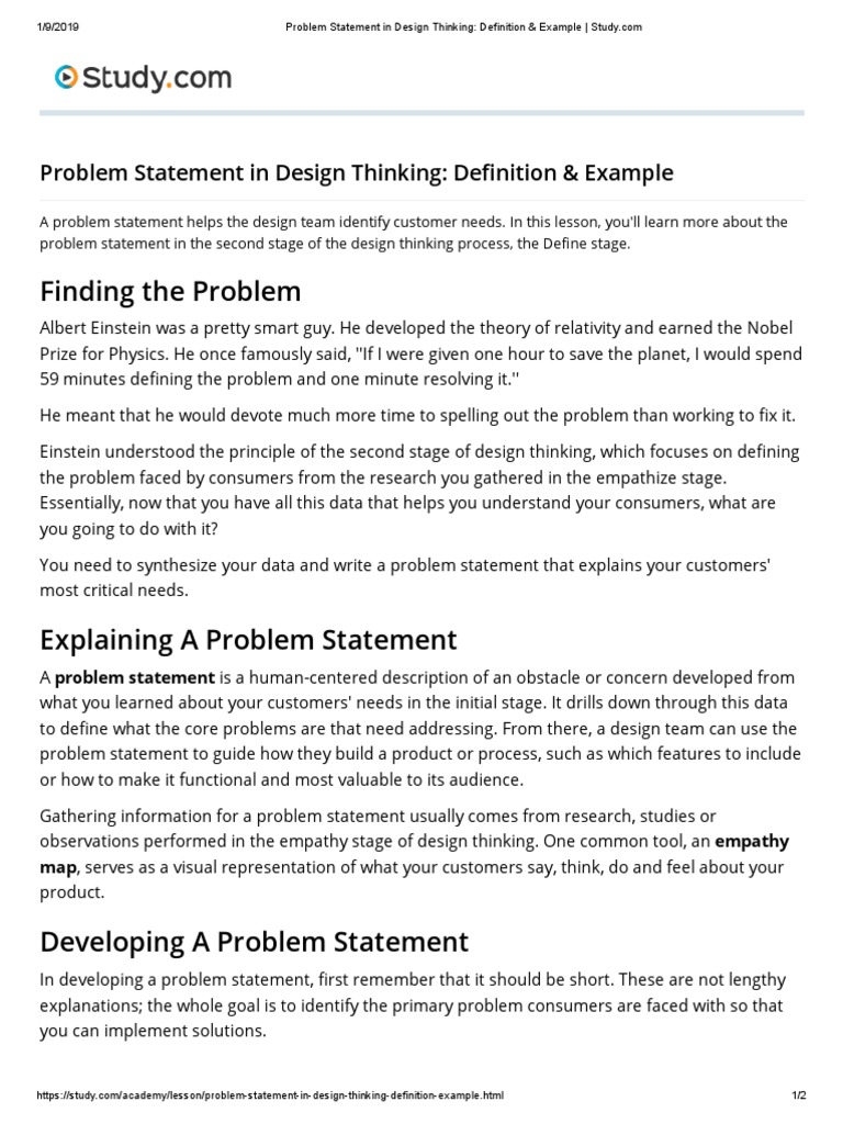 Defining the Core Problem: How to Write an Effective Problem Statement ...