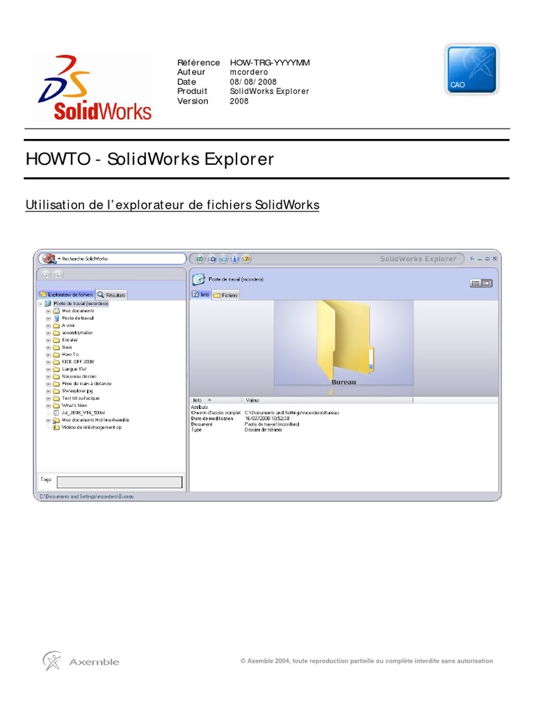 SolidWorks Explorer | PDF | Fichier informatique | Logiciel système
