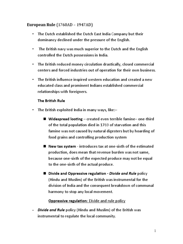 European Rule (1760AD - 1947AD) | PDF | Renaissance | Science