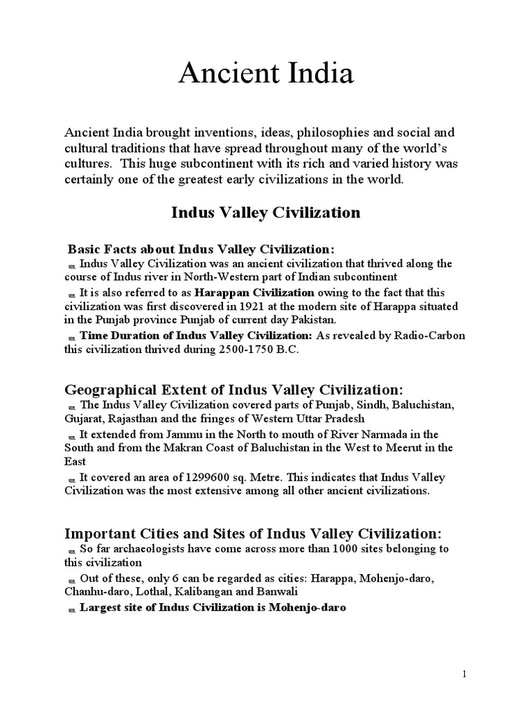 Indus Valley Civilization | PDF | Indus River