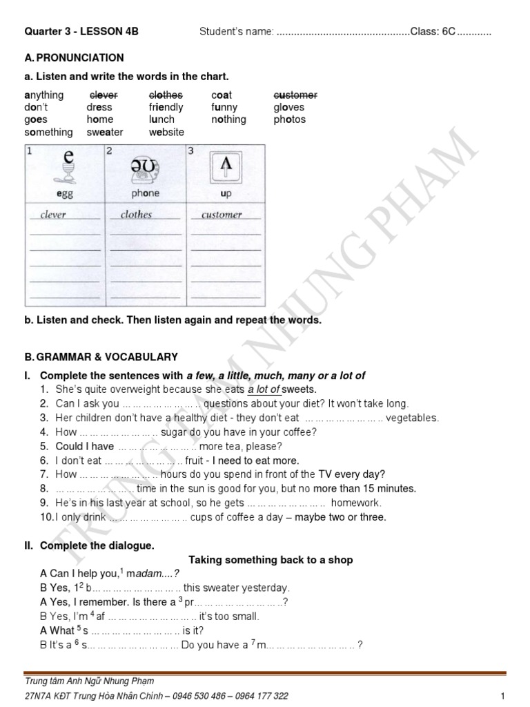 Trung Tâm Anh NG Nhung PH M 27N7A KĐT Trung Hòa Nhân Chính - 0946 530 486 - 0964 177 322 | PDF