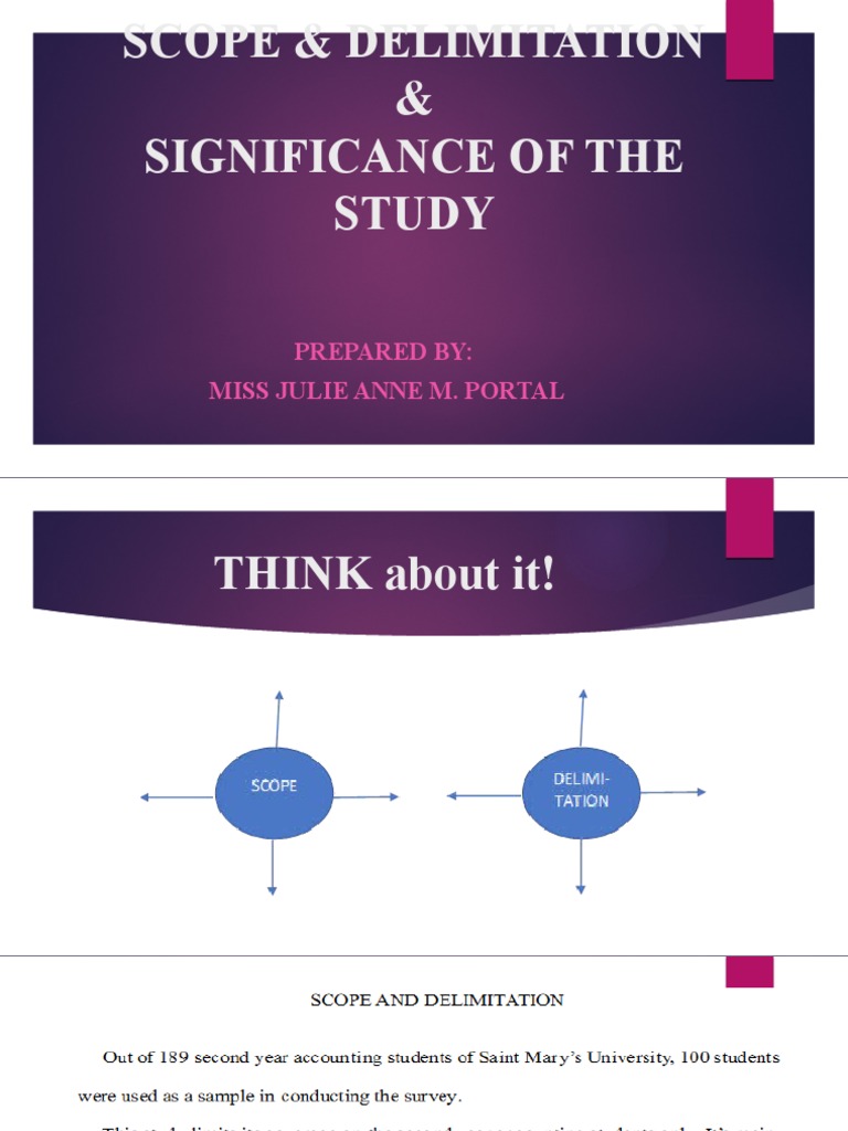 Scope & Delimitation | PDF | Research Design | Learning