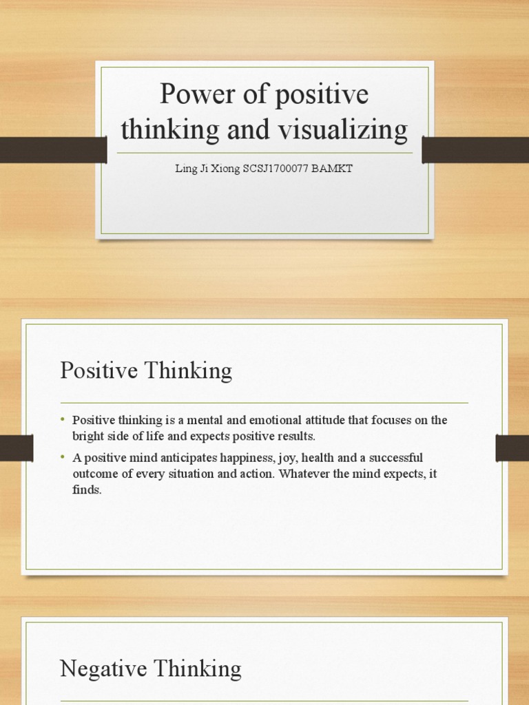 Power of Positive Thinking and Visualizing | PDF