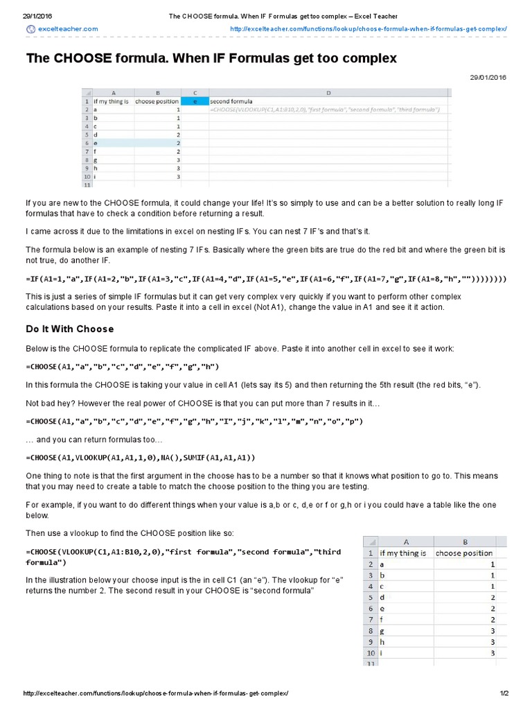 The CHOOSE Formula | Download Free PDF | Formula | Teaching Mathematics