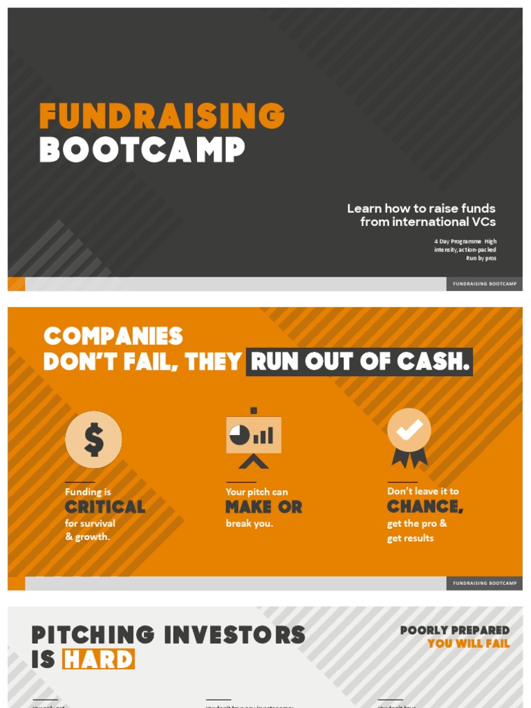Fundraising Bootcamp Overview | PDF | Venture Capital | Corporate Finance