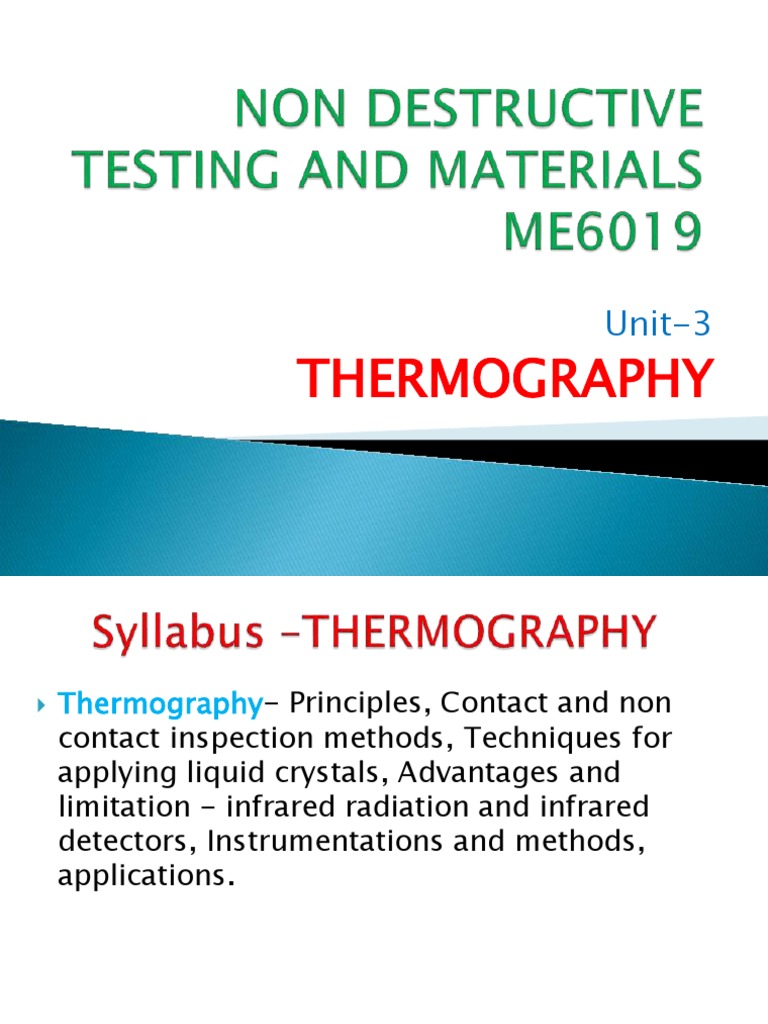 Infrared Thermography Techniques | PDF | Thermography | Infrared