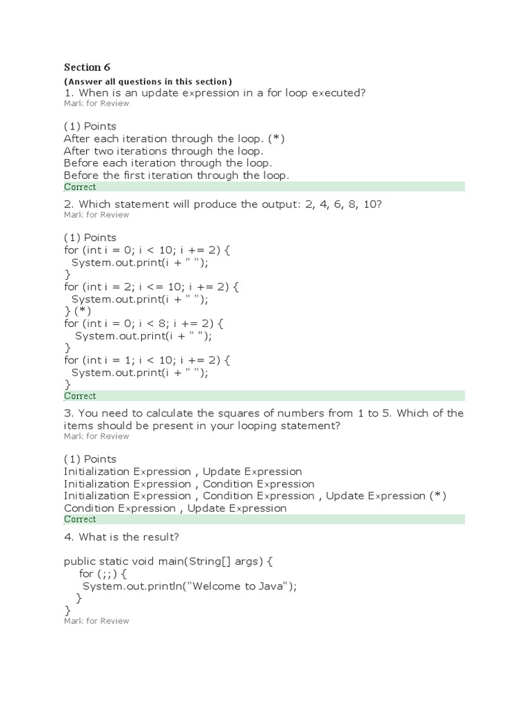 Section 6: Correct | PDF | Method (Computer Programming) | Class ...