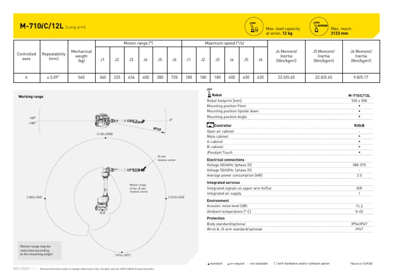 Datasheet M-710iC-12L | PDF | Physical Quantities | Electrical Engineering