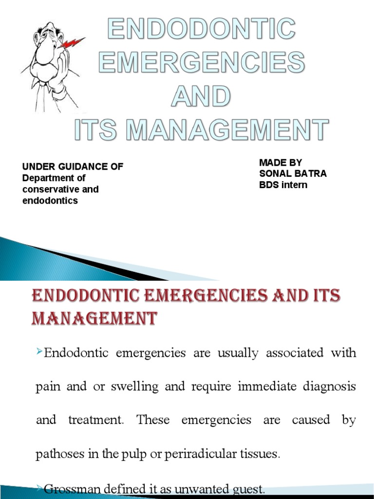 Endodontic Emergencies and Its Management | PDF | Dentistry Branches ...