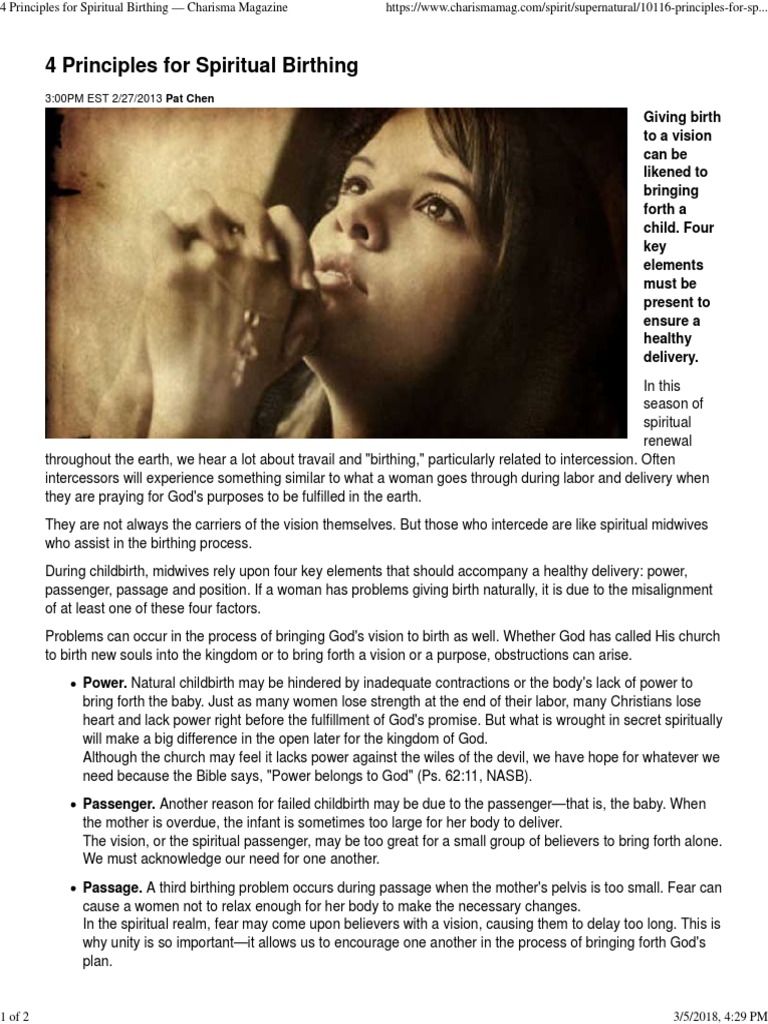 4 Principles For Spiritual Birthing - Charisma Magazine | PDF ...