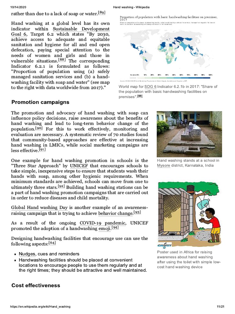 Hand Washing - Wikipedia 11 | PDF