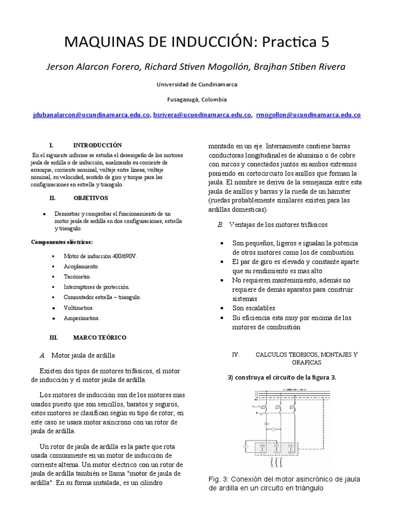 Lab 5 Motor de Induccion | PDF | Ingenieria Eléctrica | Cantidades fisicas
