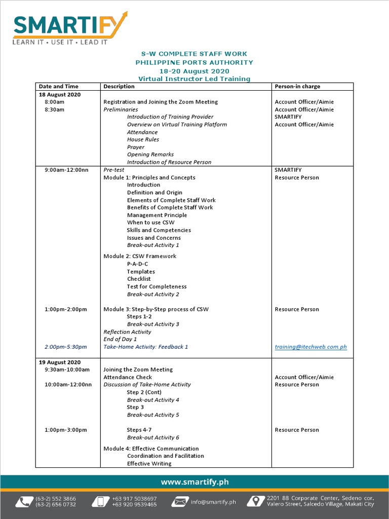 Program Details - CSW - v2 | PDF | Cognition | Communication