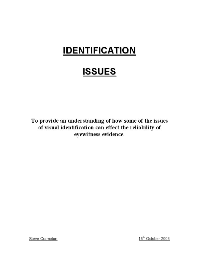 Identification Issues | PDF