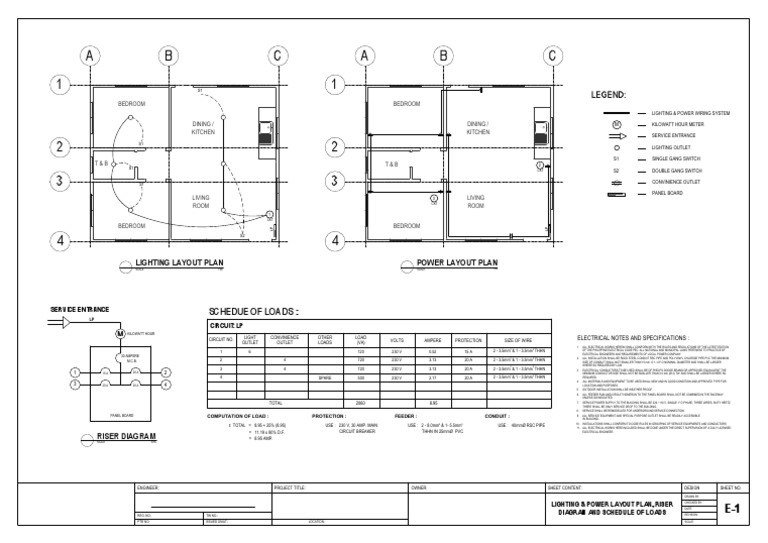 Electrical Plan Sample | PDF | Electromagnetism | Electricity
