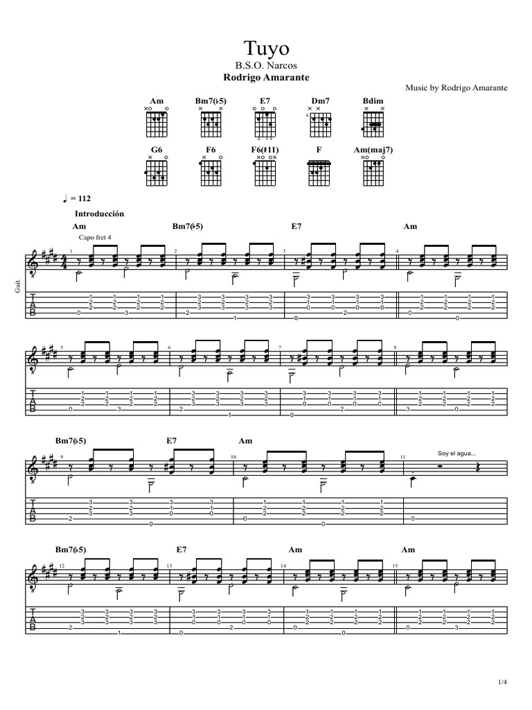 Rodrigo Amarante - Tuyo (Narcos) | PDF