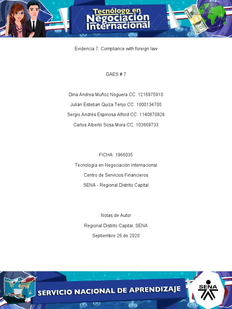 Evidencia 7 Compliance With Foreign Law | PDF | Política | Economias