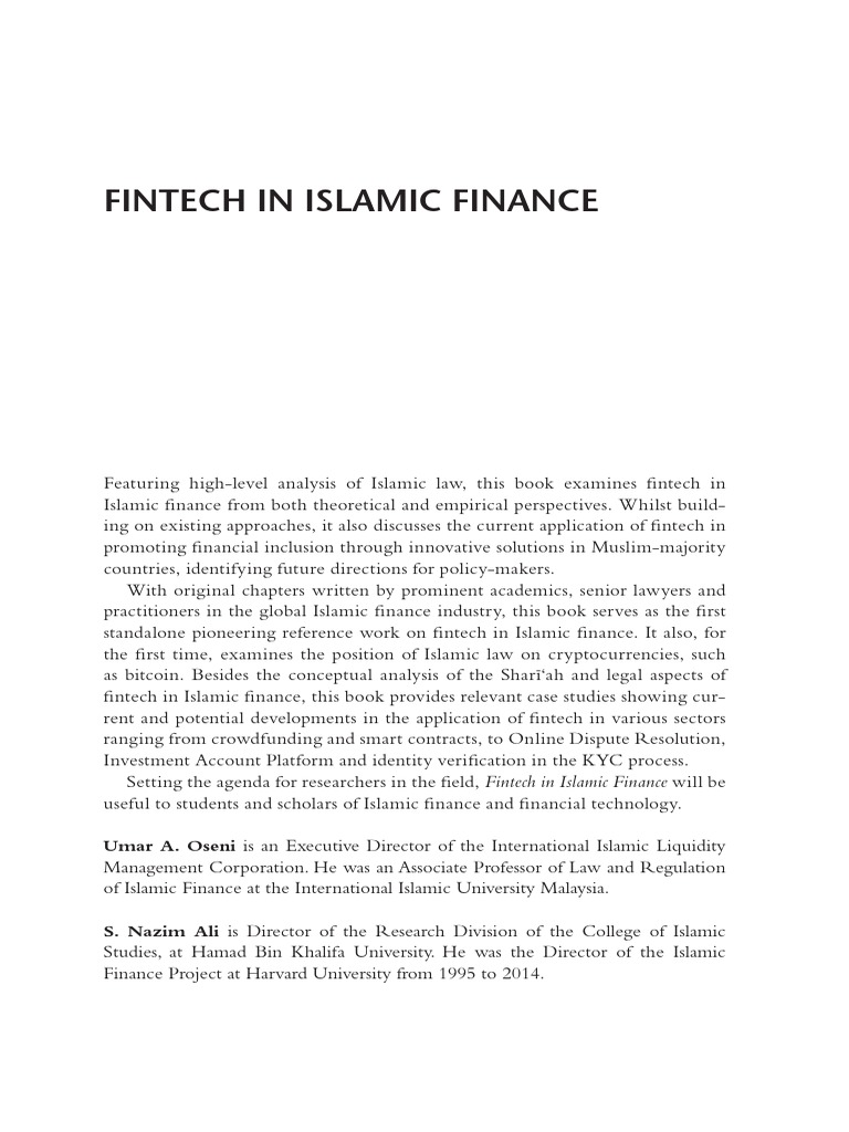 Fintech in Islamic Finance PDF | PDF | Islamic Banking And Finance ...