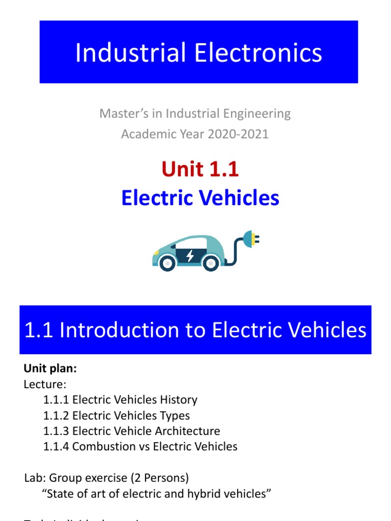 Unit 1.1 - EV Intro | PDF | Electric Vehicle | Electric Car