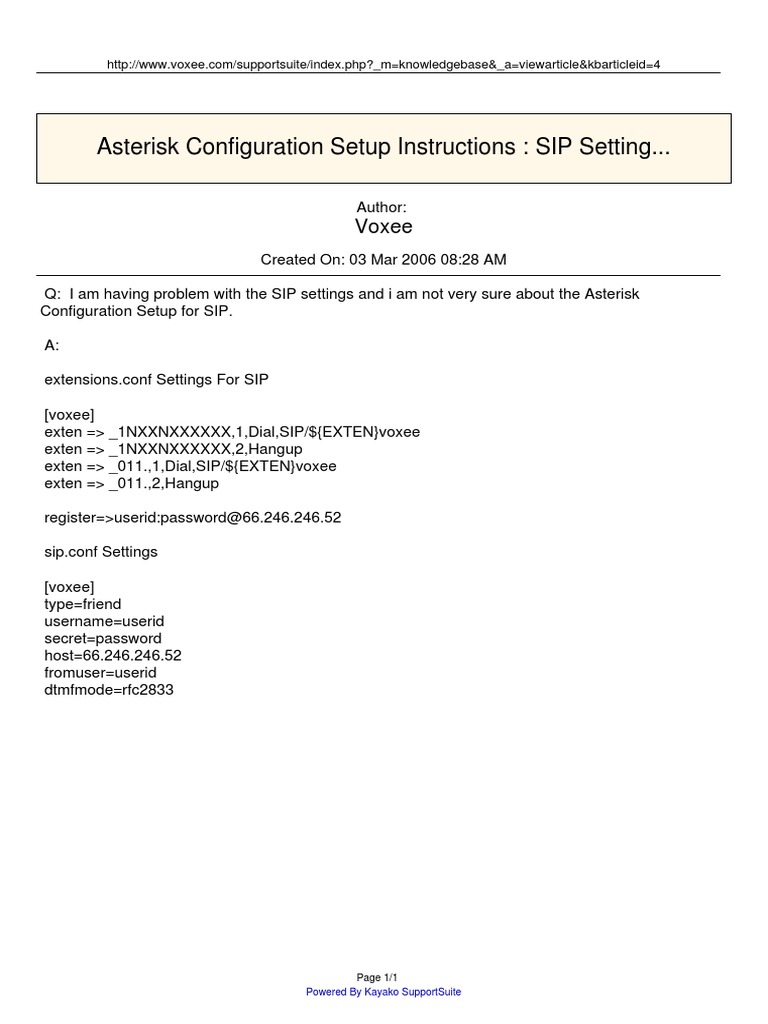 Asterisk - Asterisk - Configuration - Setup - Instructions - SIP ...