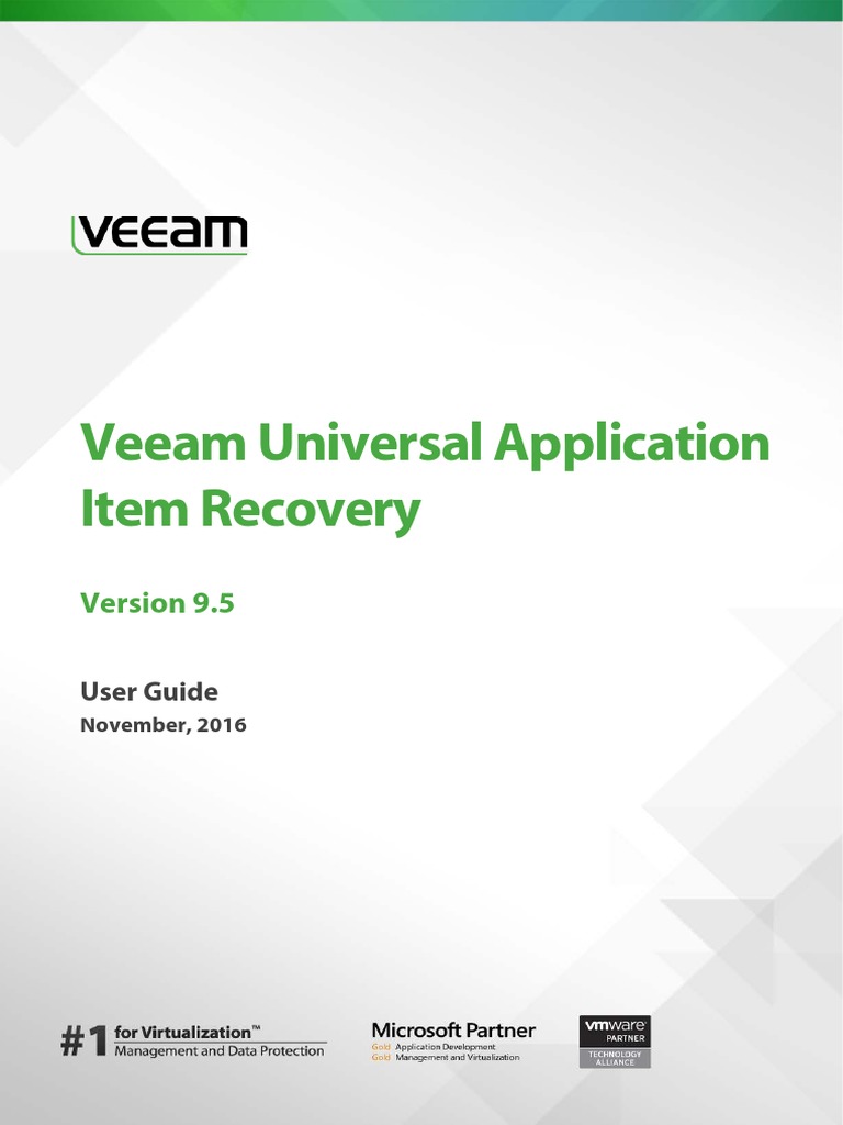 Veeam Universal Application Item Recovery: User Guide | Download Free ...