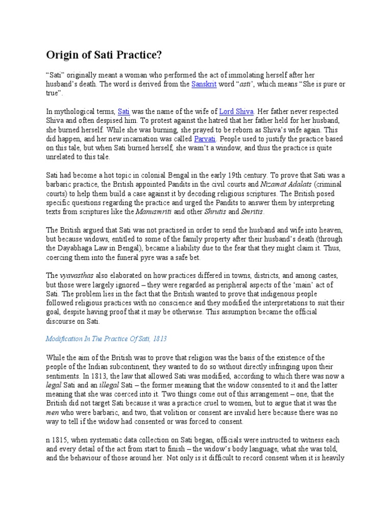 Origin of Sati Practice?: Sanskrit | PDF | Social Institutions | Social ...