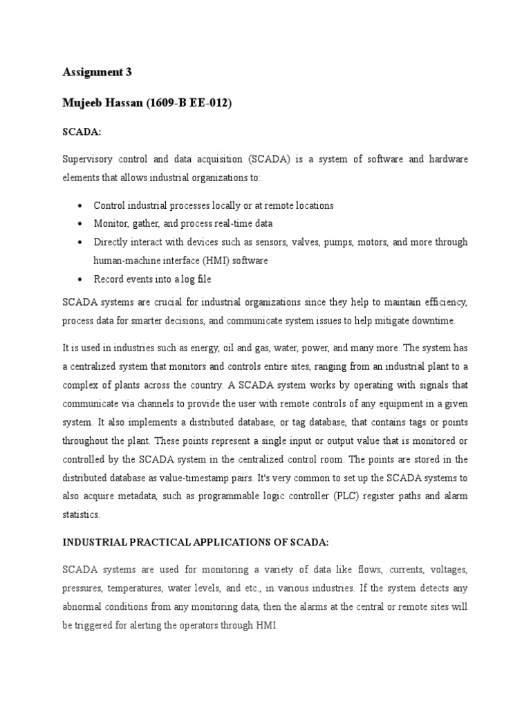 Assignment 3 Robotics and Automation | PDF | Scada | Electrical Engineering