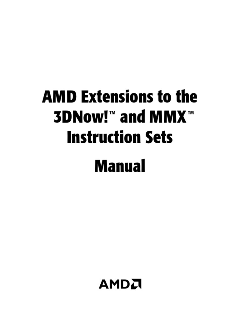 3DNow! and MMX Instructions Set PDF | PDF | Computer Architecture ...