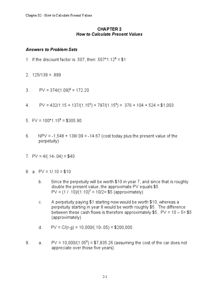 Chapter 02 - How To Calculate Present Values | PDF | Present Value | Net Present Value
