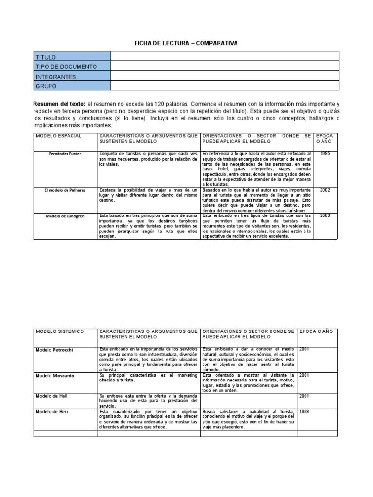 Ficha de Lectura-Comparativa | PDF | Cognición | Ocio
