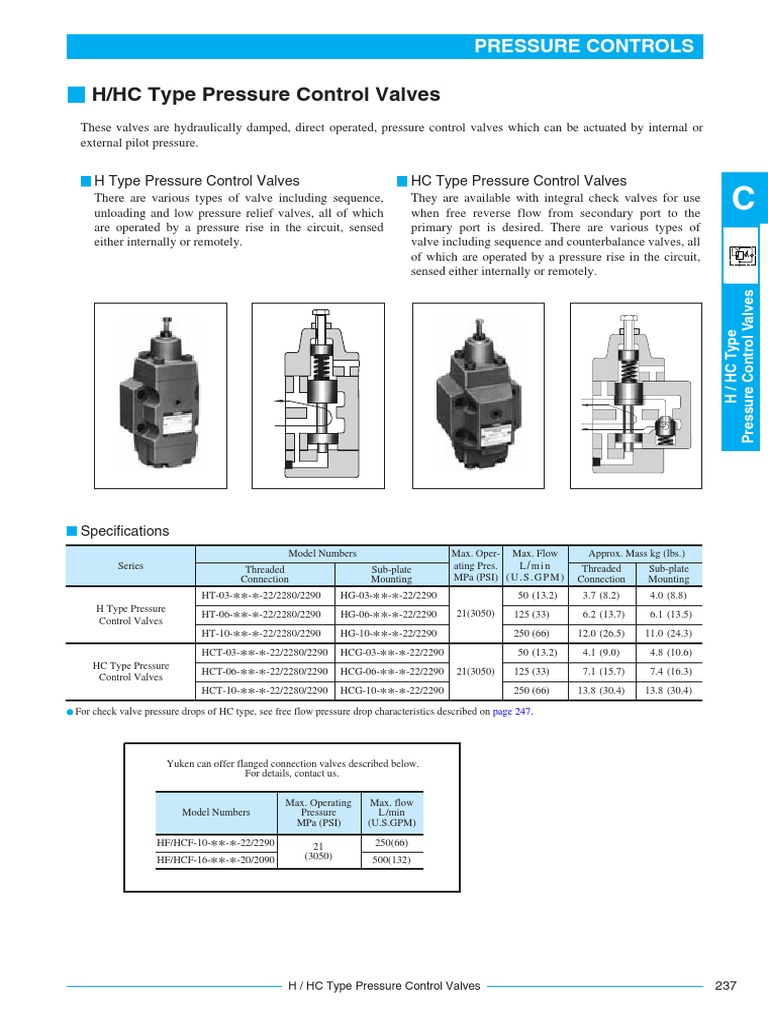 H/HC Type Pressure Control Valves | PDF | Valve | Equipment