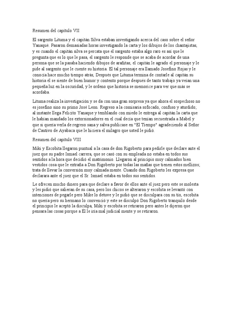 Resumen Del Capítulo VII y VIII... | PDF