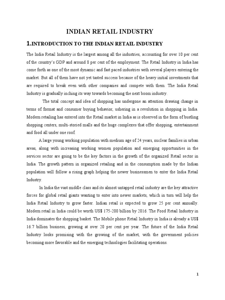 Introduction To The Indian Retail Industry | Download Free PDF | Retail ...