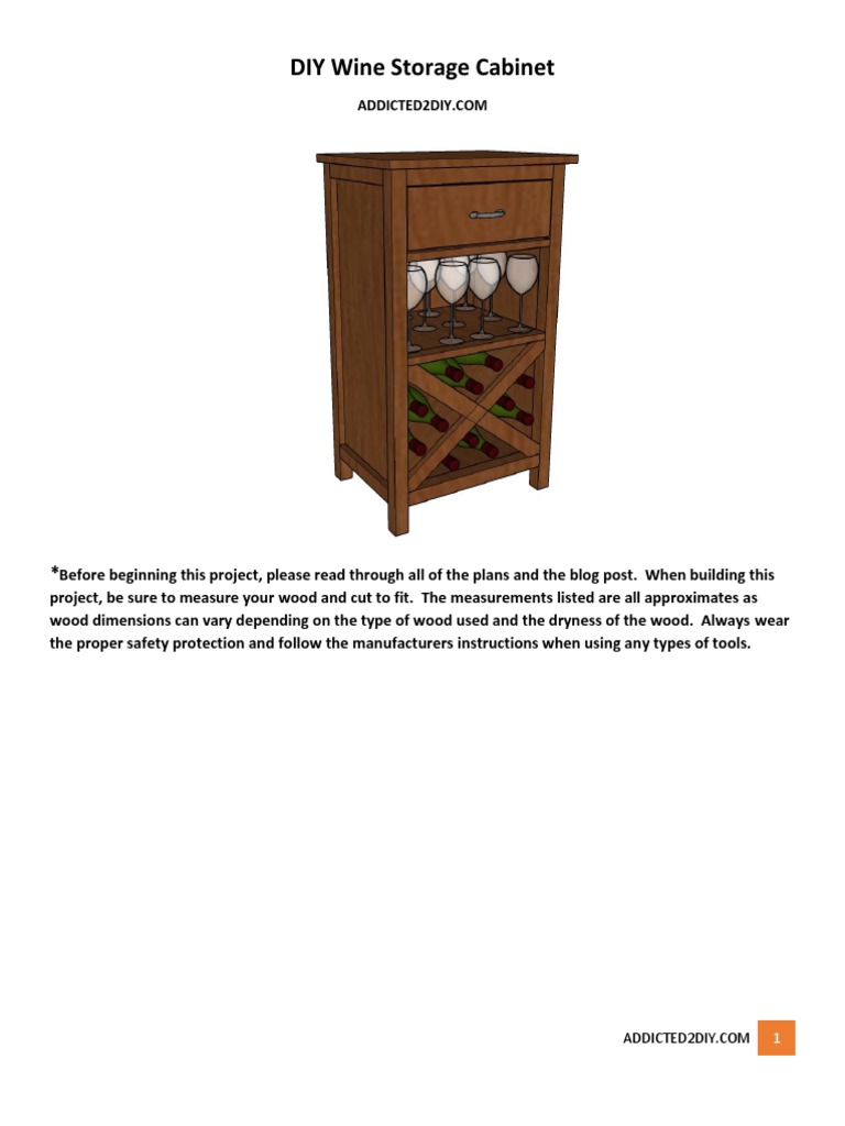 DIY Wine Storage Cabinet Plans | PDF | Cabinetry | Woodworking