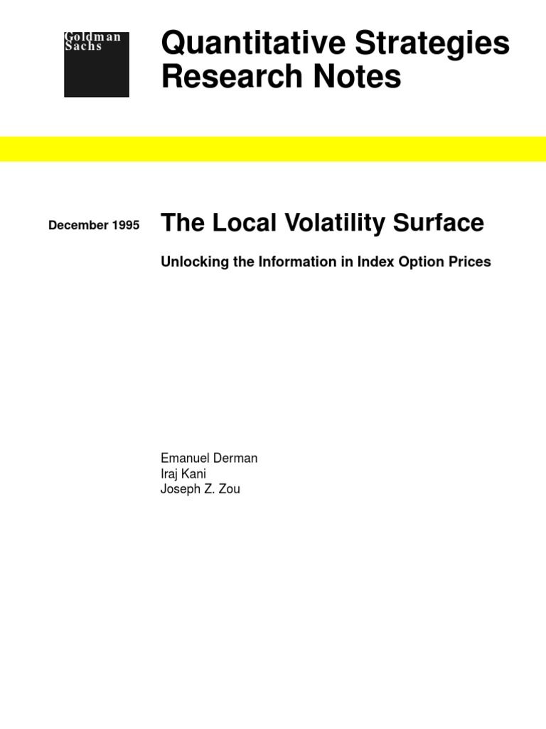 Gs-Local Volatility Surface | PDF