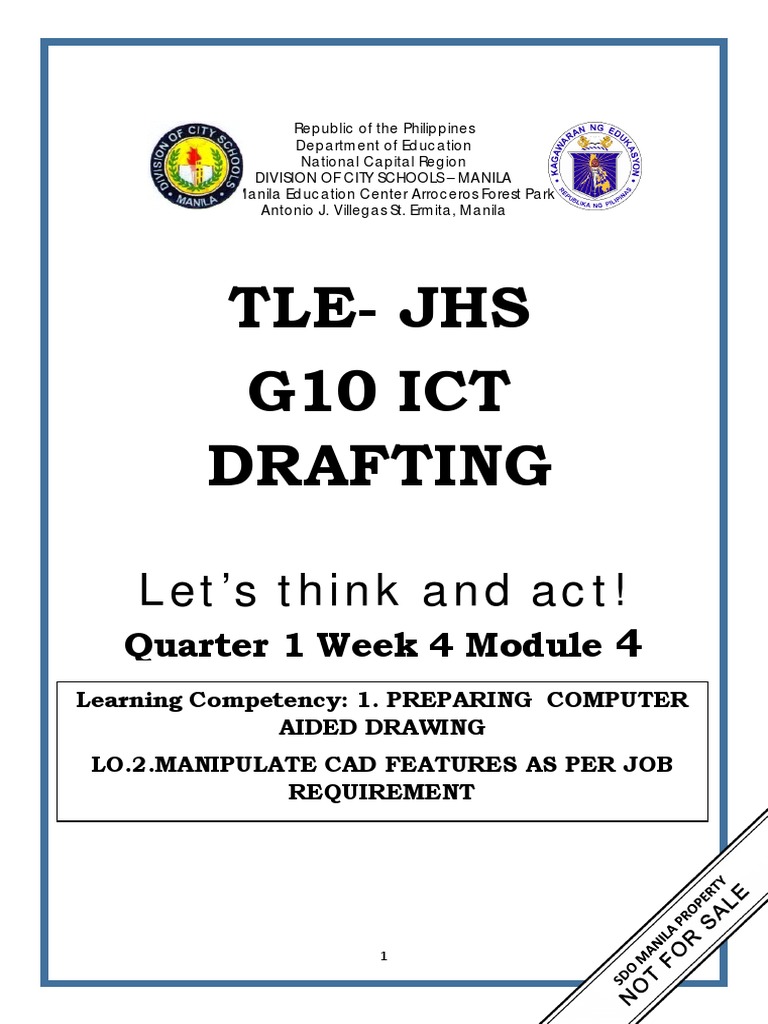 TLE-LE 10 - Q1 - W4 - Mod4 - ICT-DRAFTING | PDF | Circle | Ellipse