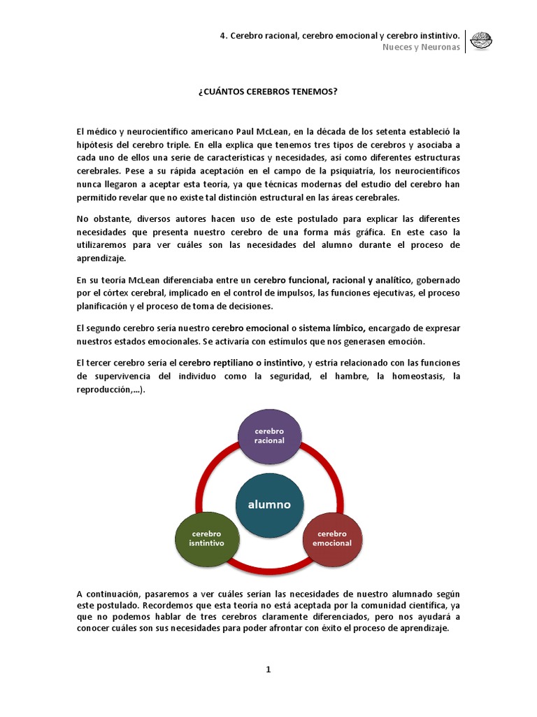 4.+cerebro+racional,+emocional+e+instintivo | PDF | Cerebro | Las emociones