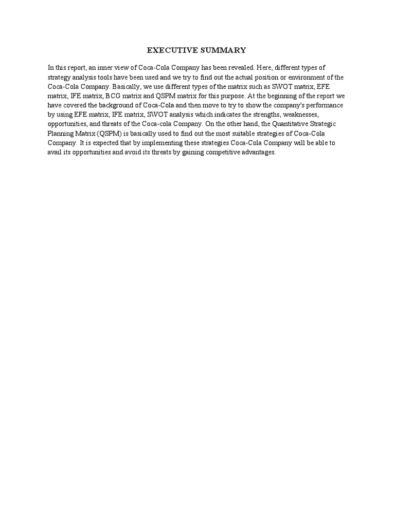 Coca-Cola SWOT Analysis Reveals Strategies | PDF | The Coca Cola ...