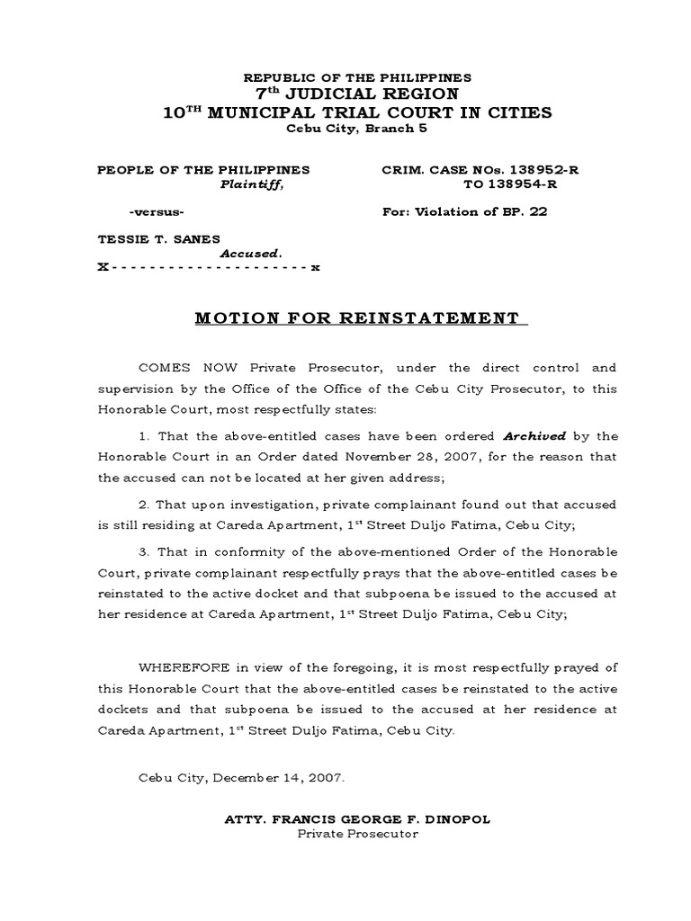 Motion For ALIAS SUMMONS Sanes | PDF | Prosecutor | Public Sphere