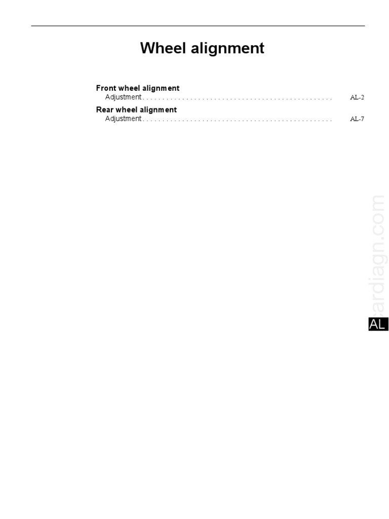 Front Wheel Alignment Rear Wheel Alignment | PDF | Tire | Nut (Hardware)