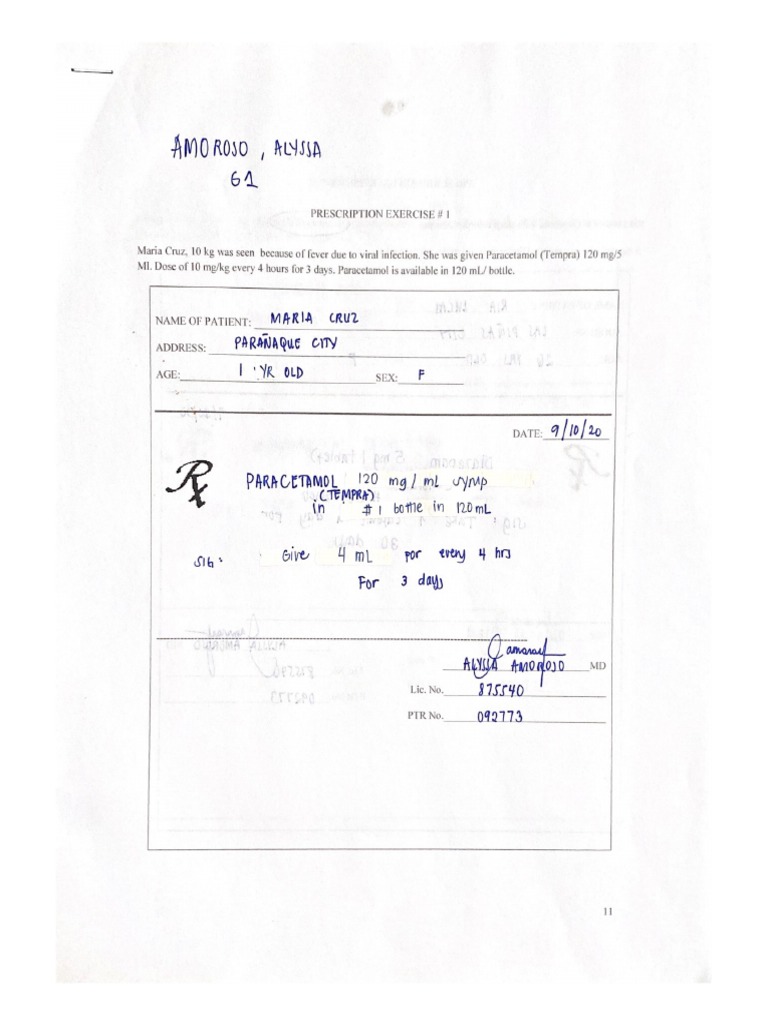Prescrip Writing & Mathematical Calculations | PDF