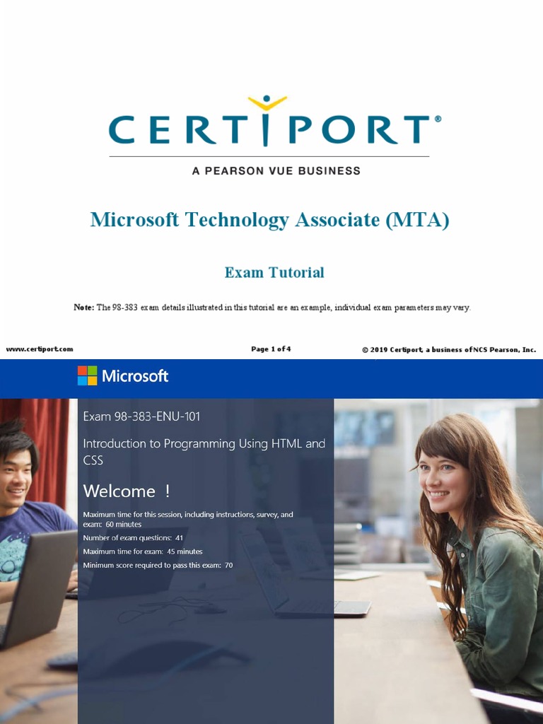 Microsoft Technology Associate (MTA) : Exam Tutorial | PDF | Business