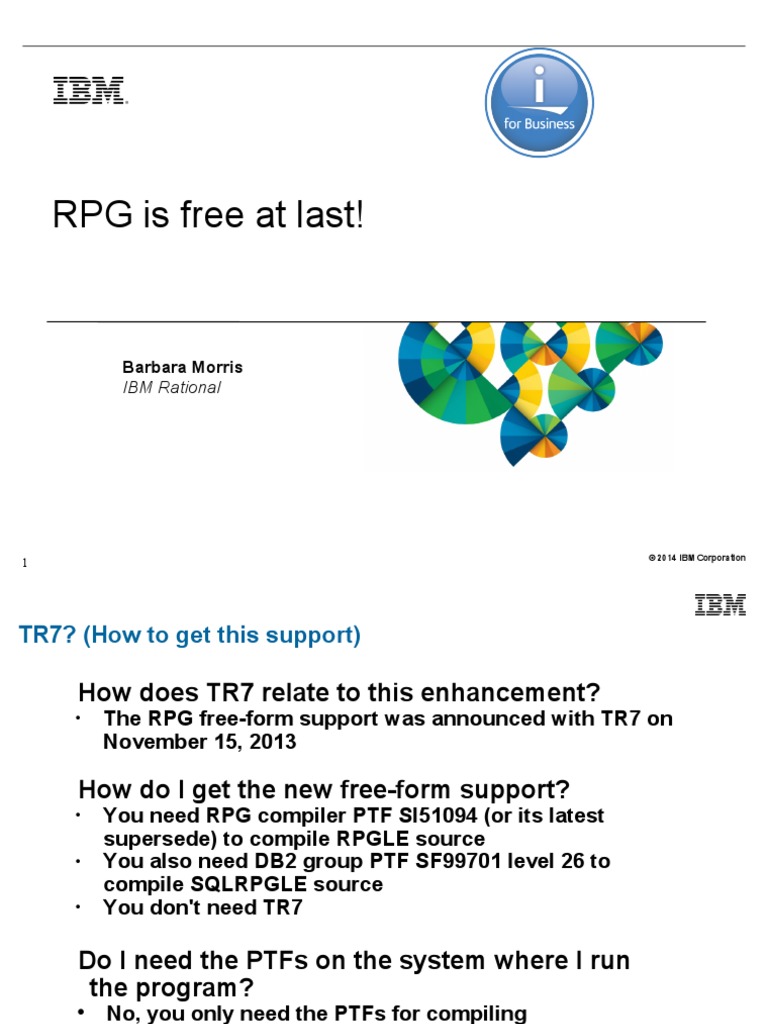 Free-Form RPG | PDF | Ibm Rpg | Ibm System I