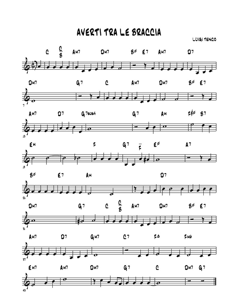 Averti Tra Le Braccia (Luca Flores) | PDF