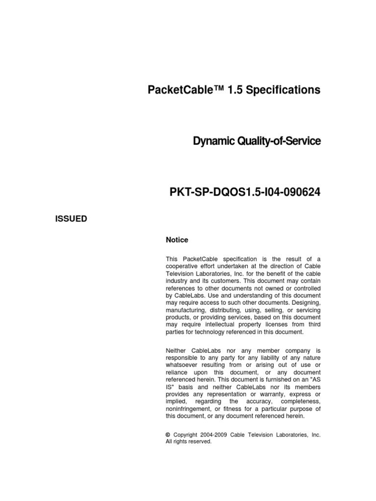 Packetcable™ 1.5 Specifications: Issued | PDF | Public Key Cryptography ...